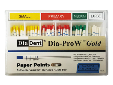 DiaDent Dia-Pro W Gold Paper Points – Clinical Research Dental